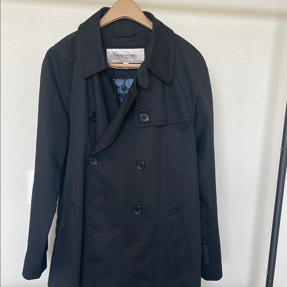Coach | Jackets & Coats | Coach Midnight Black Doublebreasted Trench ...